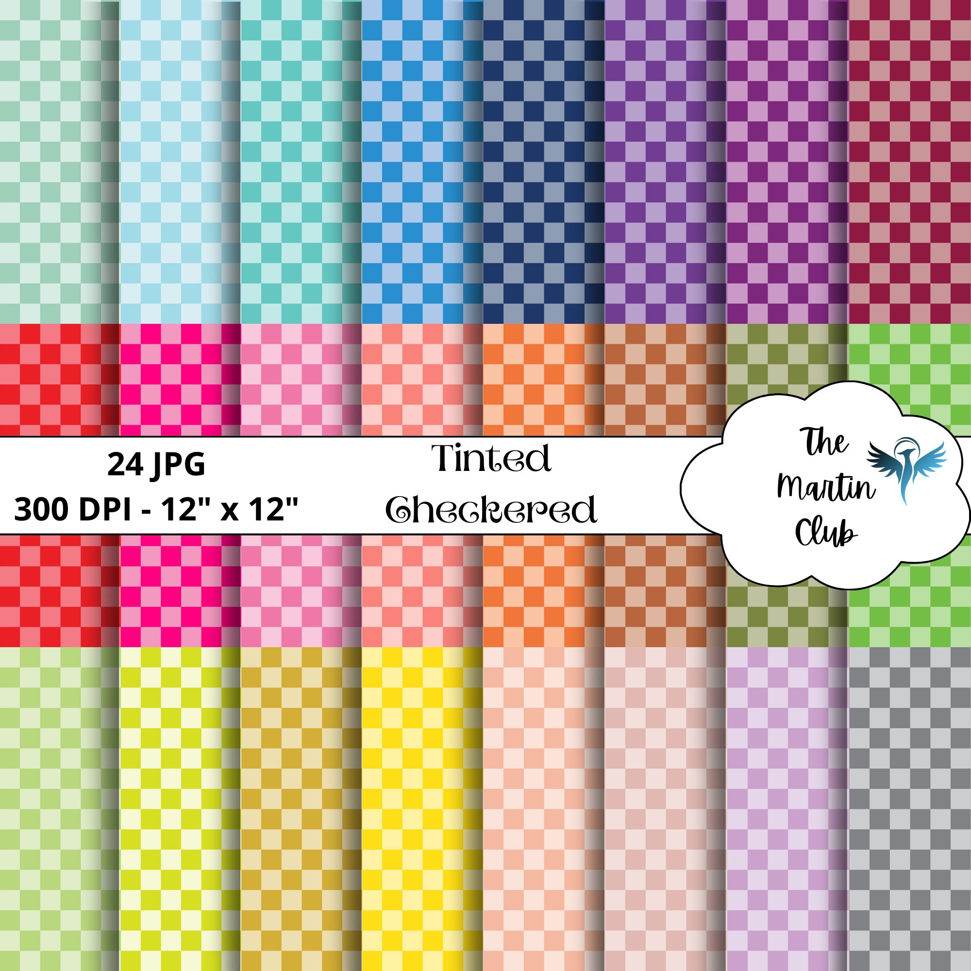 Tinted Checkered Background Digital Papers Tinted Checkers Digital ...