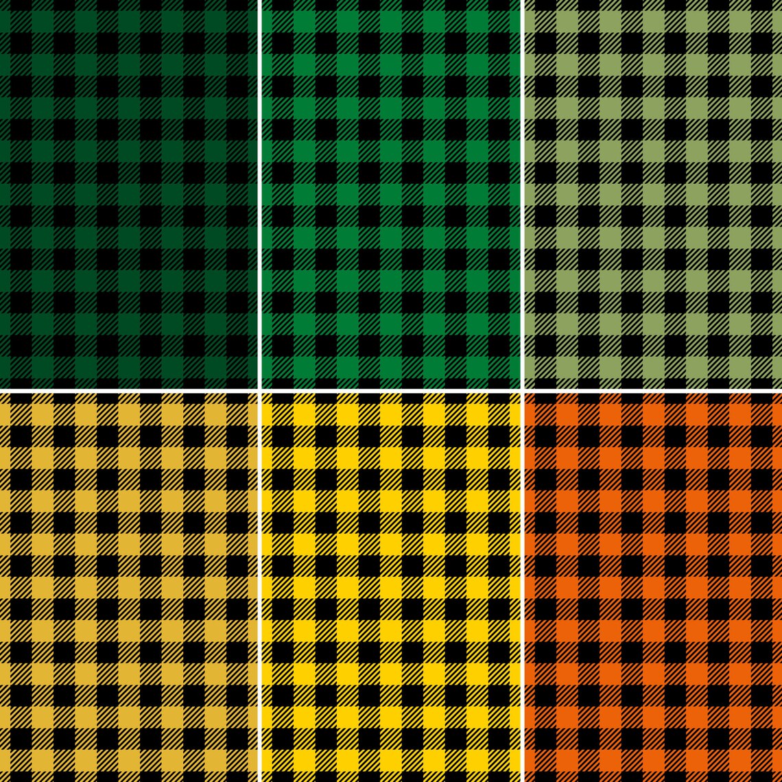 Autumn Plaid Background Digital Papers Fall Buffalo Plaid Digital ...