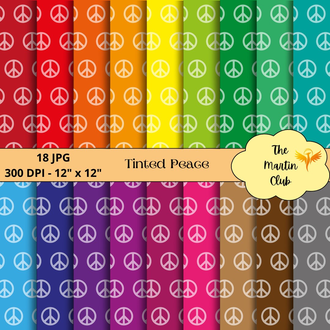 Peace Digital Paper Background Tinted Peace Scrapbook Paper Pattern ...