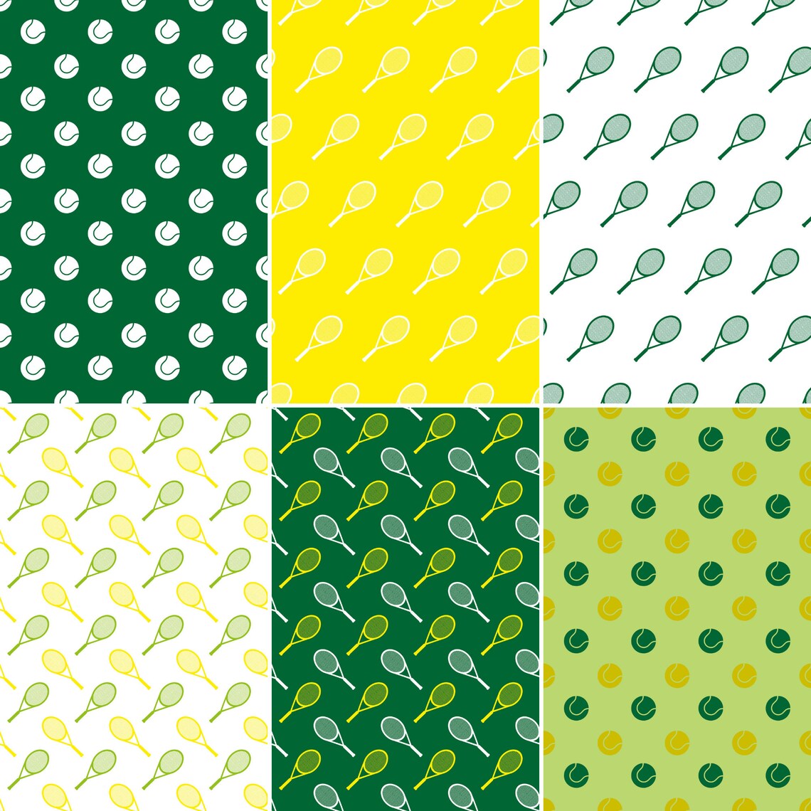 Tennis Digital Papers Tennis Background Sport Scrapbook Paper Pattern ...