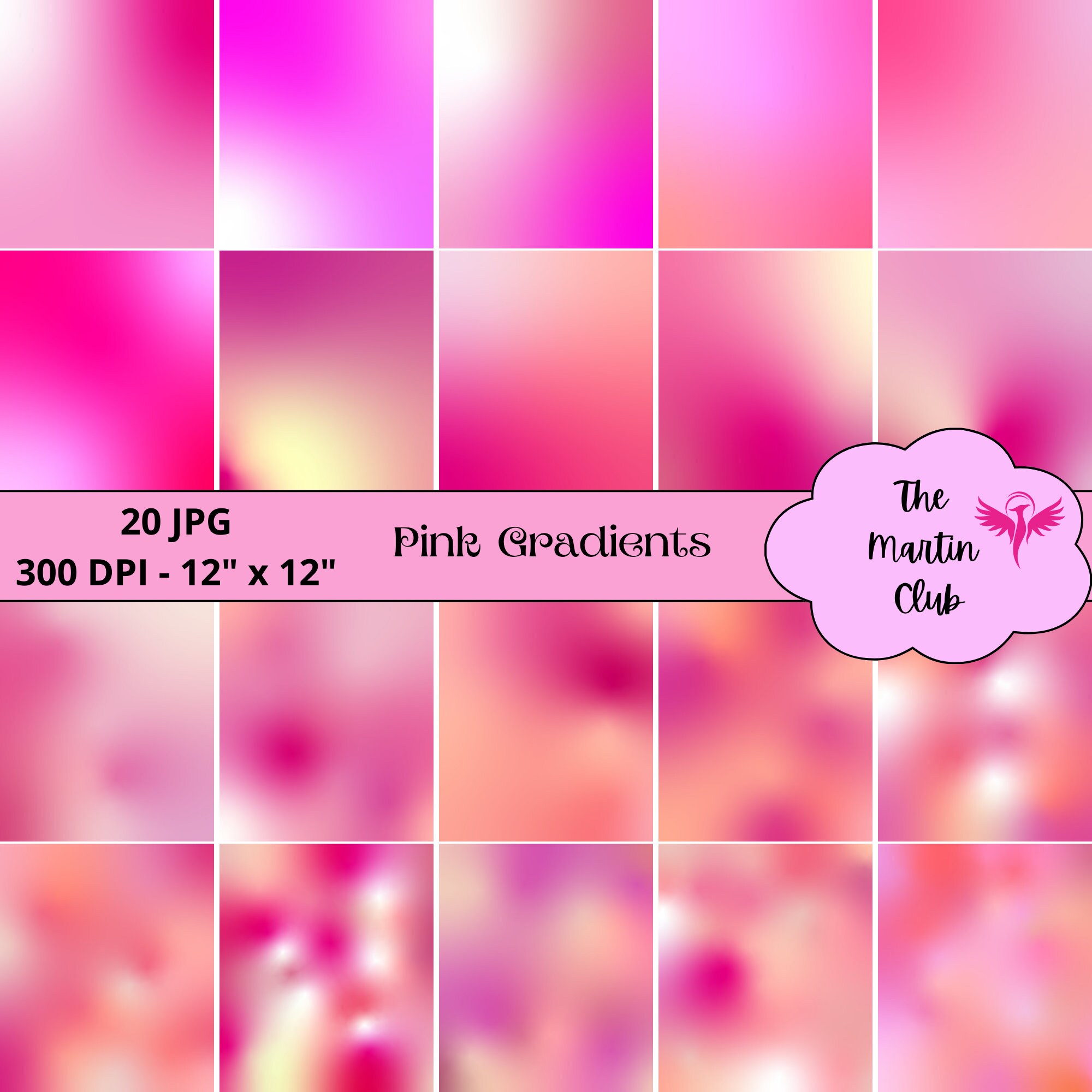 Pink Gradients Background Digital Papers Pink Gradients - Etsy