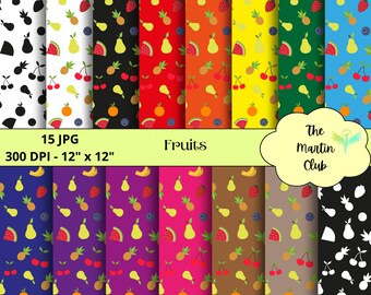 Apple Background Digital Papers Green Yellow Apples Scrapbook Paper ...