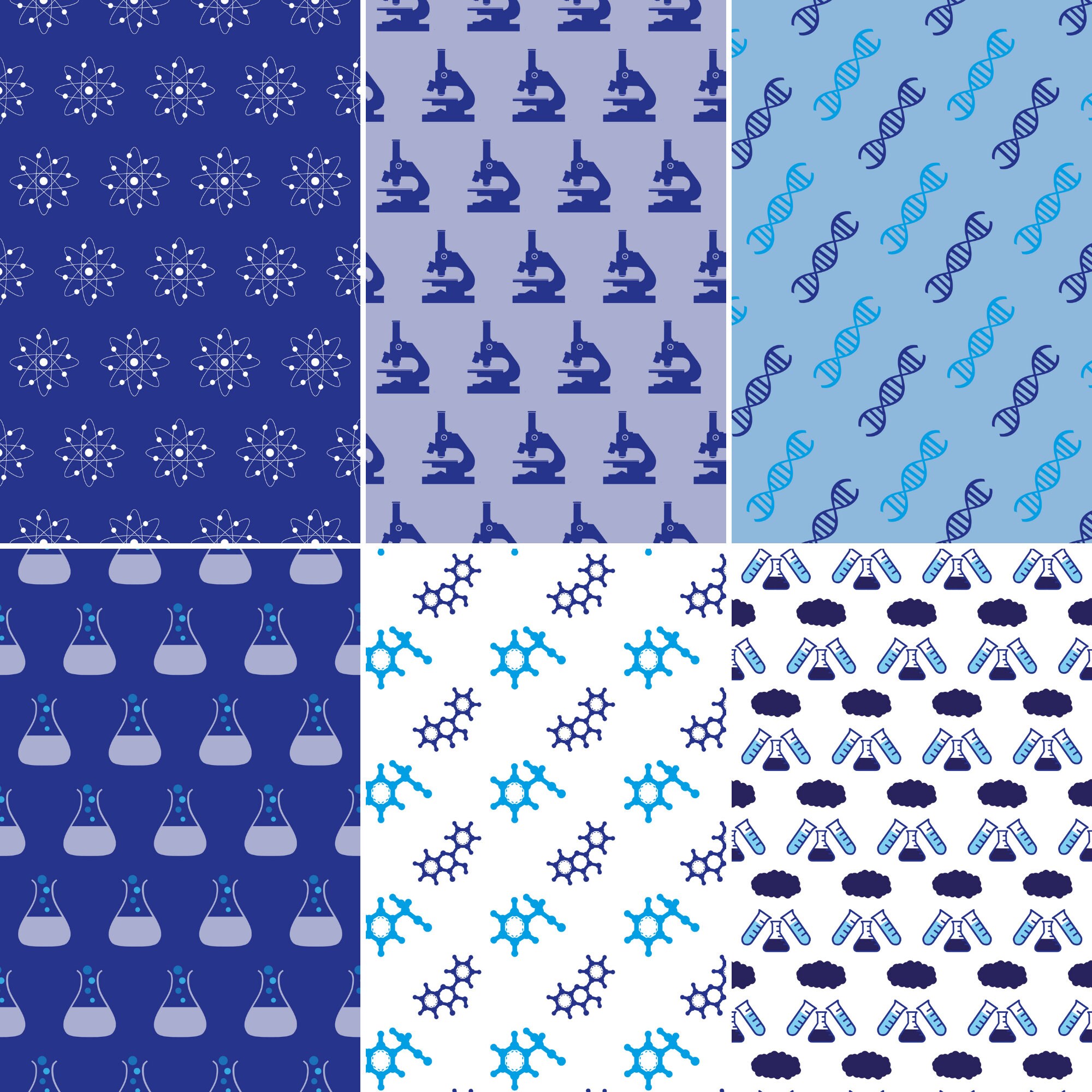 Science Digital Paper Blue Background Scientific Scrapbook Paper ...