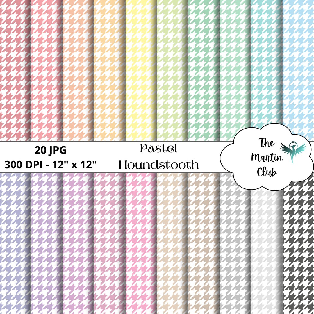 Pastel Houndstooth Background Digital Papers Soft Houndstooth Scrapbook ...