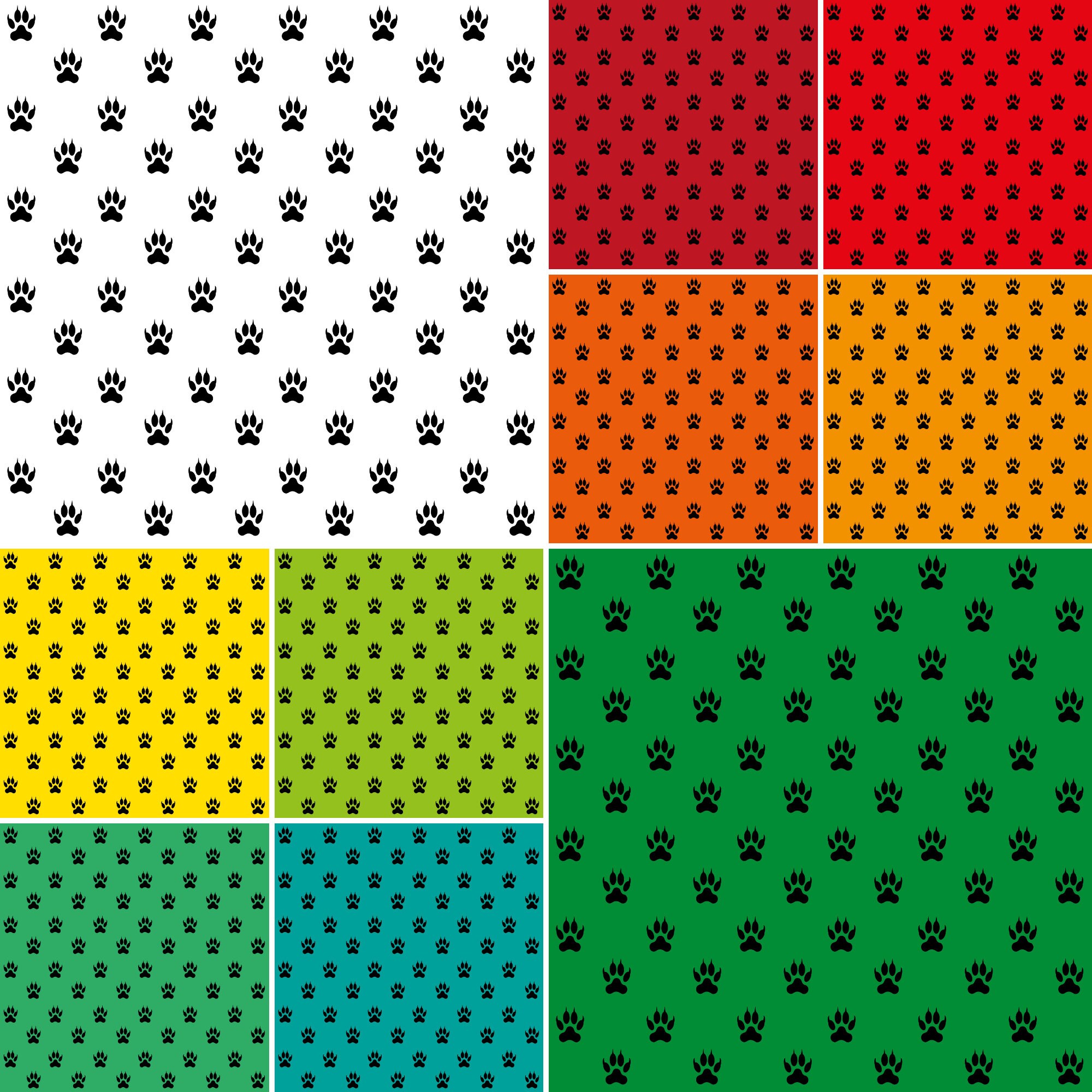 Cat Paw Prints Background Digital Papers Black Paw Prints Digital ...