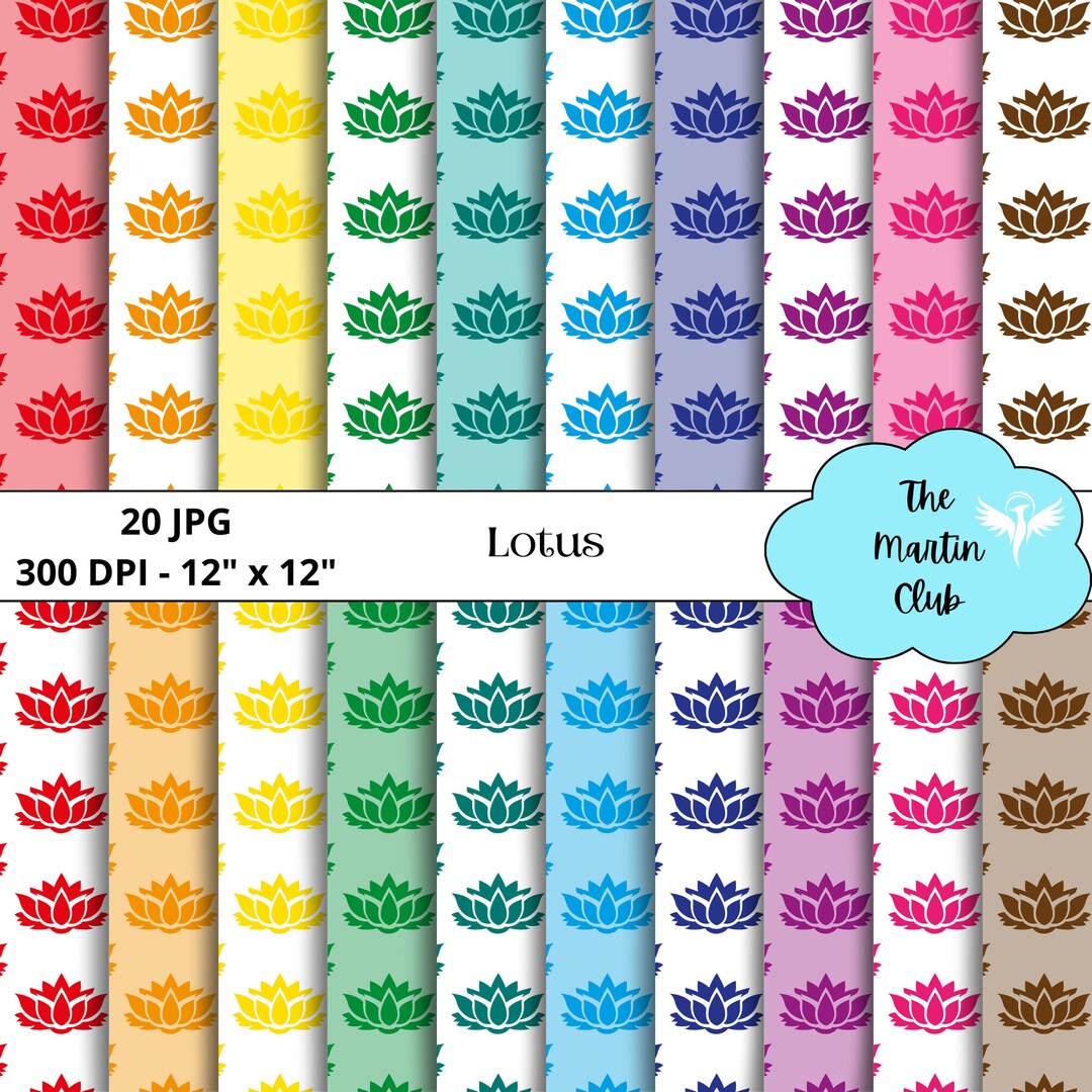 Lotus Flower Background Digital Papers Rainbow Lotus Flowers Scrapbook ...