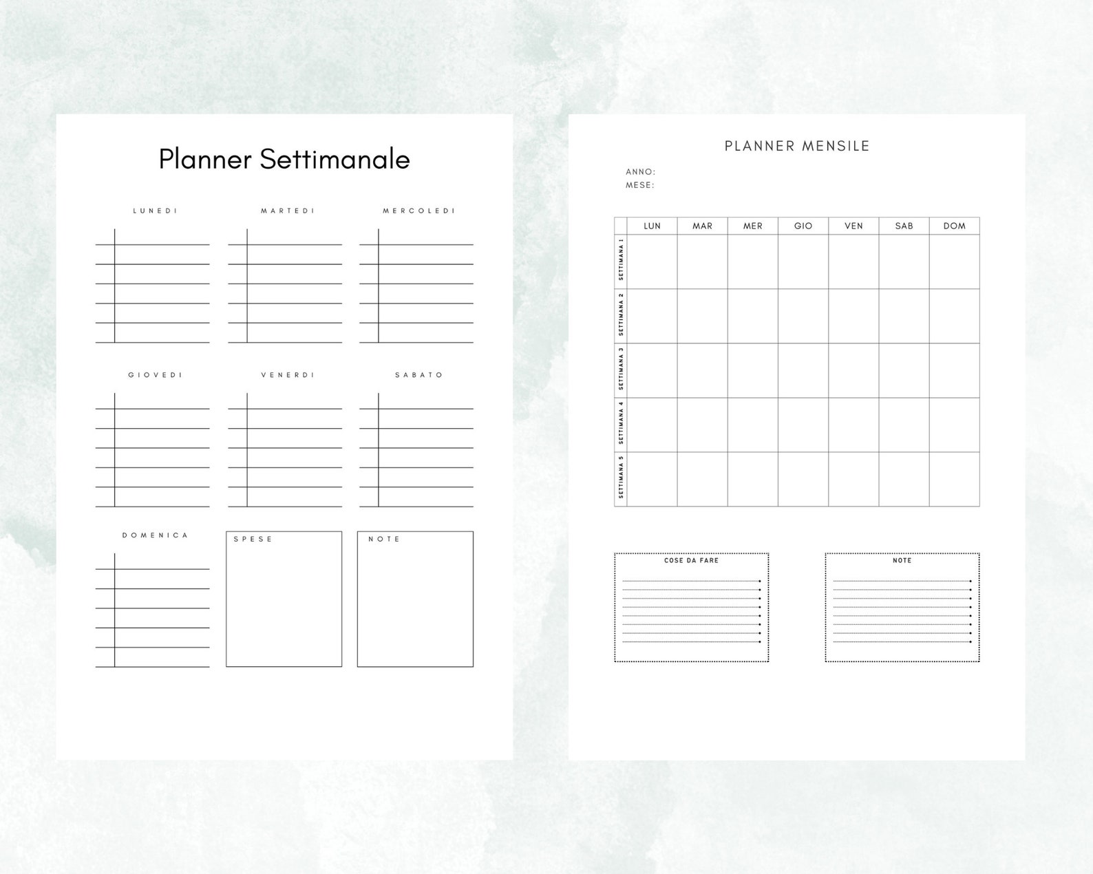 Planner Giornaliero Planner Settimanale Planner Mensile Planner 7 ...