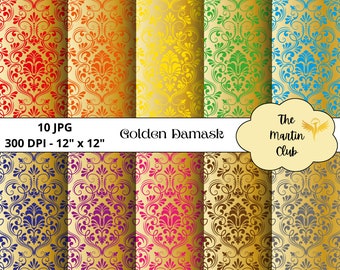Golden Stars Background Digital Papers Gold Rainbow Stars Scrapbook ...