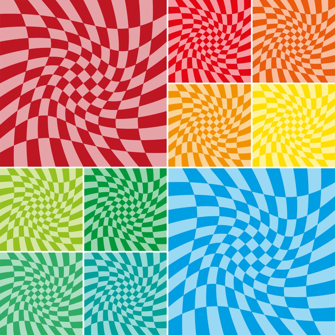 Groovy Checkered Digital Papers Retro Tinted Checkers Digital Scrapbook ...