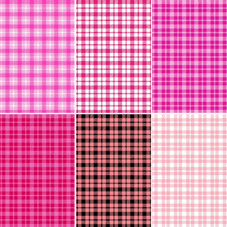 Pink Buffalo Plaid Background Digital Papers Pink Buffalo Digital ...