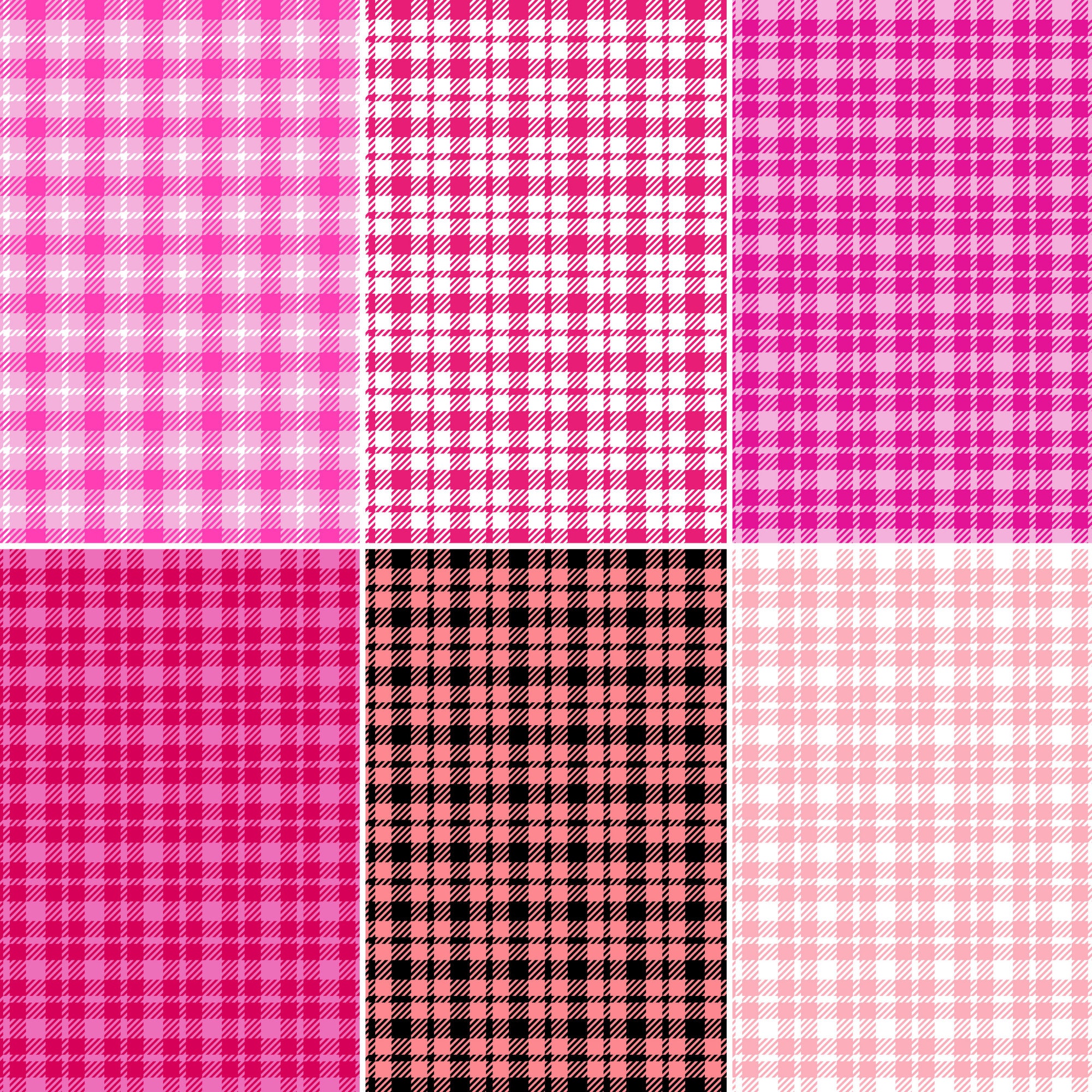 Pink Buffalo Plaid Background Digital Papers Pink Buffalo Digital ...