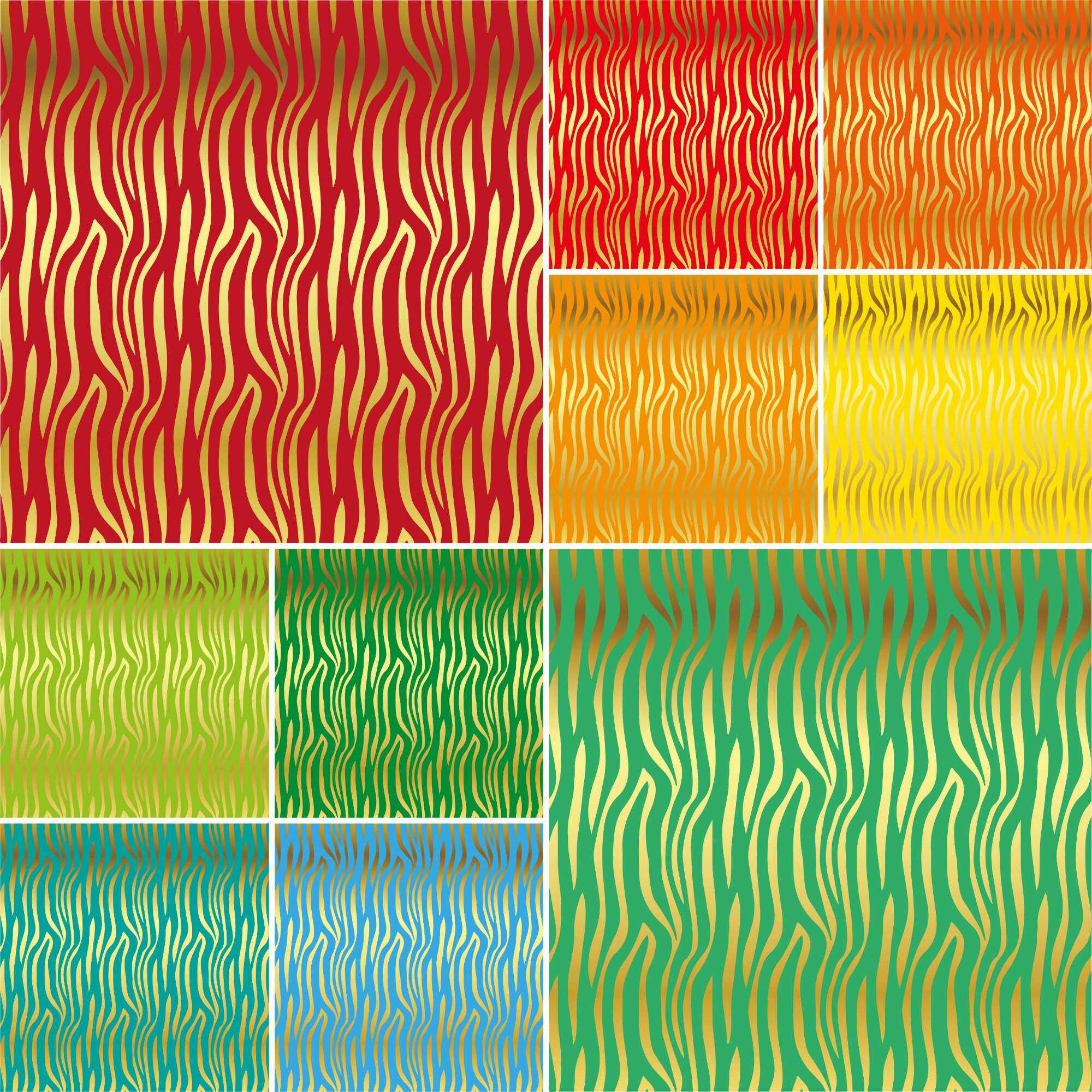 Golden Zebra Print Background Digital Papers Rainbow Zebra Scrapbook ...