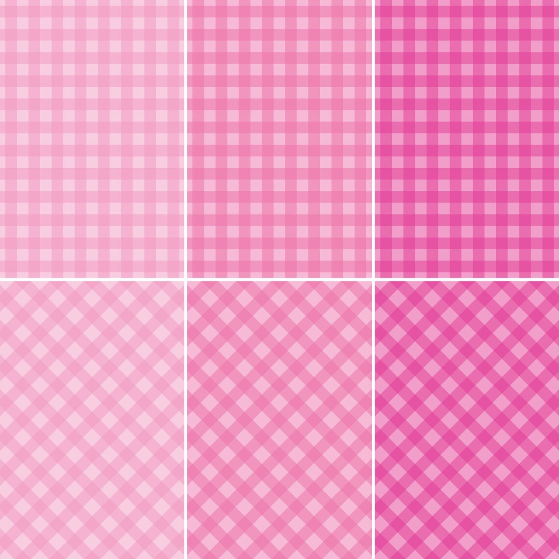 Pink Gingham Background Digital Papers Pink Gingham Digital Scrapbook ...