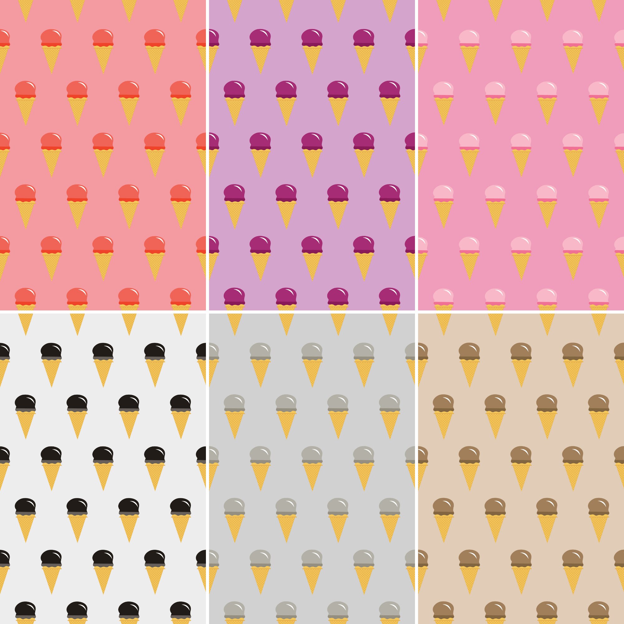Ice Cream Background Digital Papers Rainbow Ice Cream Scrapbook Paper ...