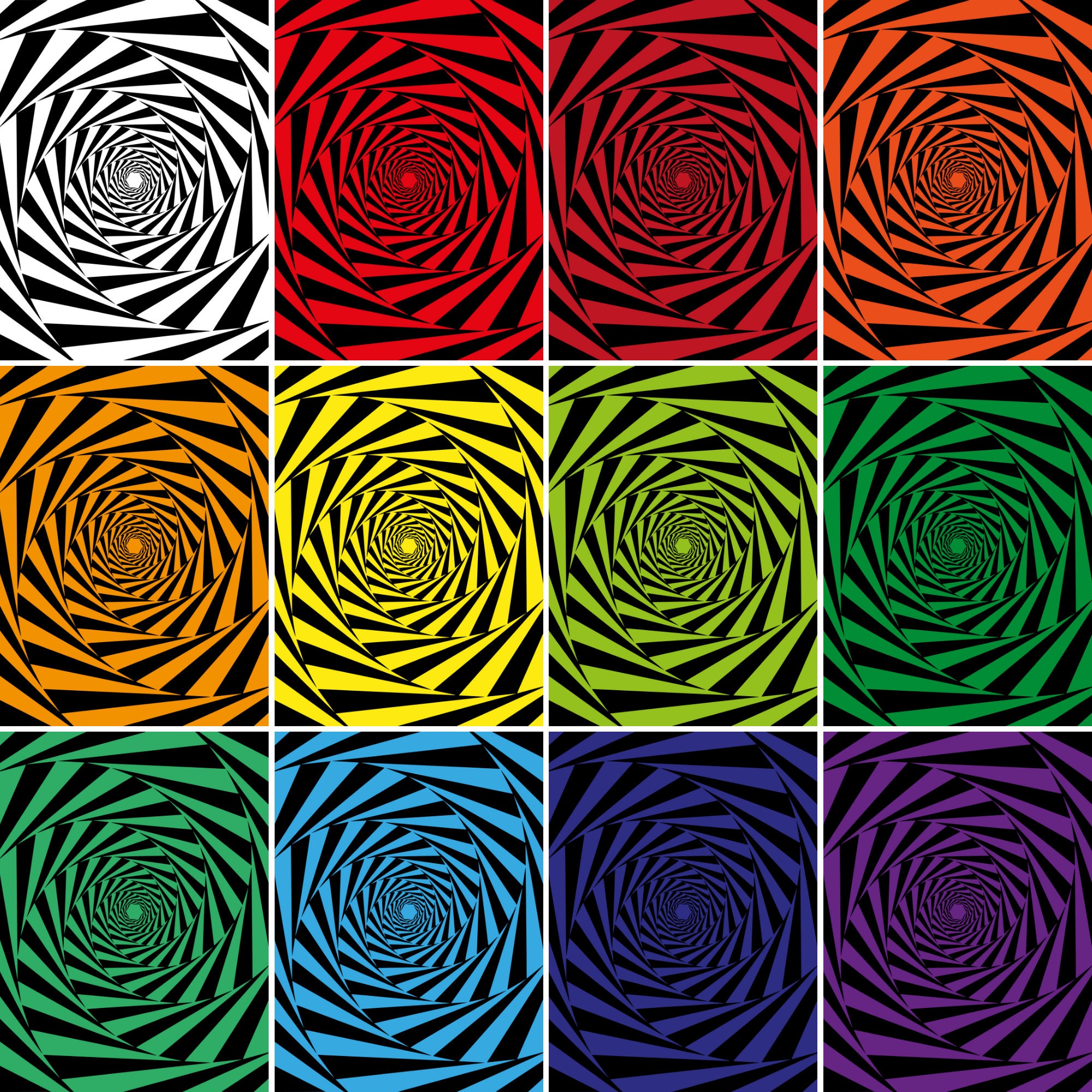 Vortex Background Digital Papers Rainbow Black Vortex Scrapbook Paper ...