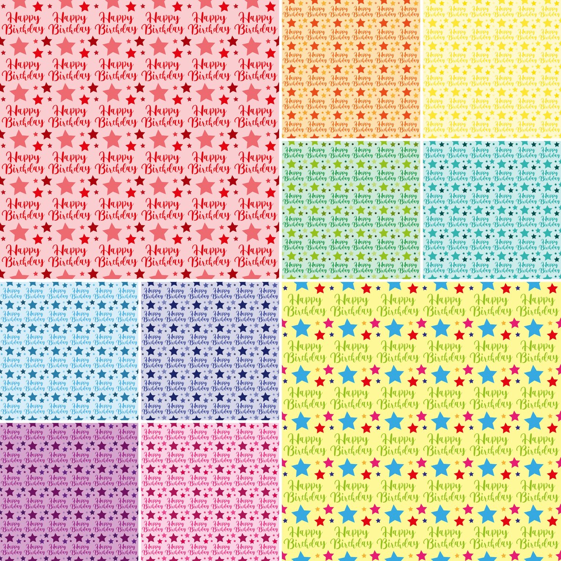 Happy Birthday Background Digital Papers Party Scrapbook Paper Pattern ...