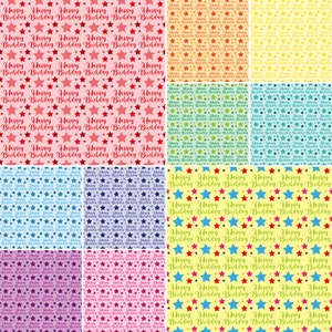 Happy Birthday Background Digital Papers Party Scrapbook Paper Pattern ...