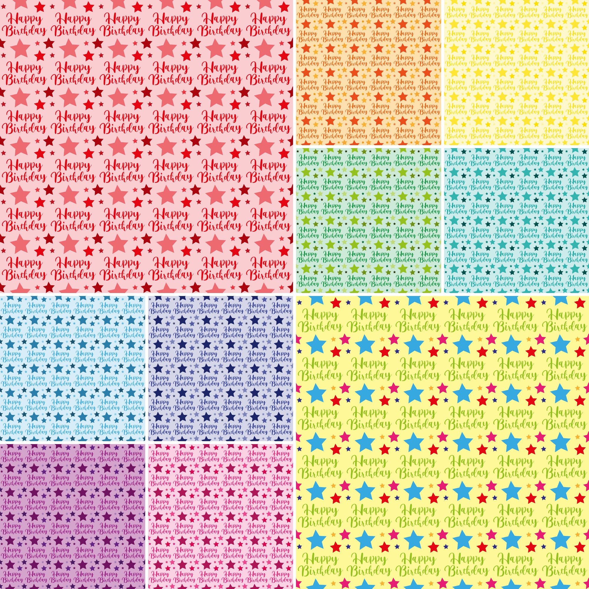 Happy Birthday Background Digital Papers Party Scrapbook Paper Pattern ...