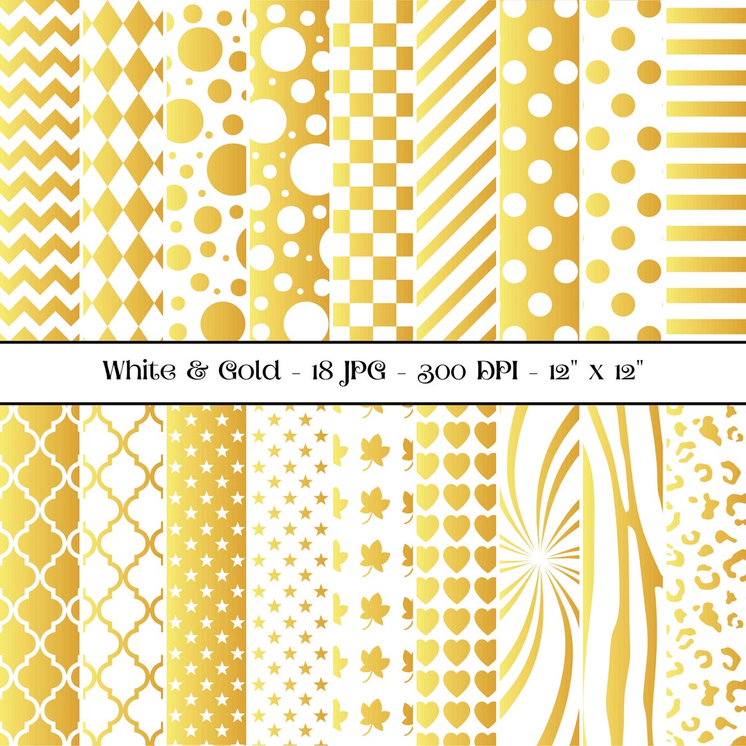 White Gold Background Digital Papers Gold Foil Digital - Etsy