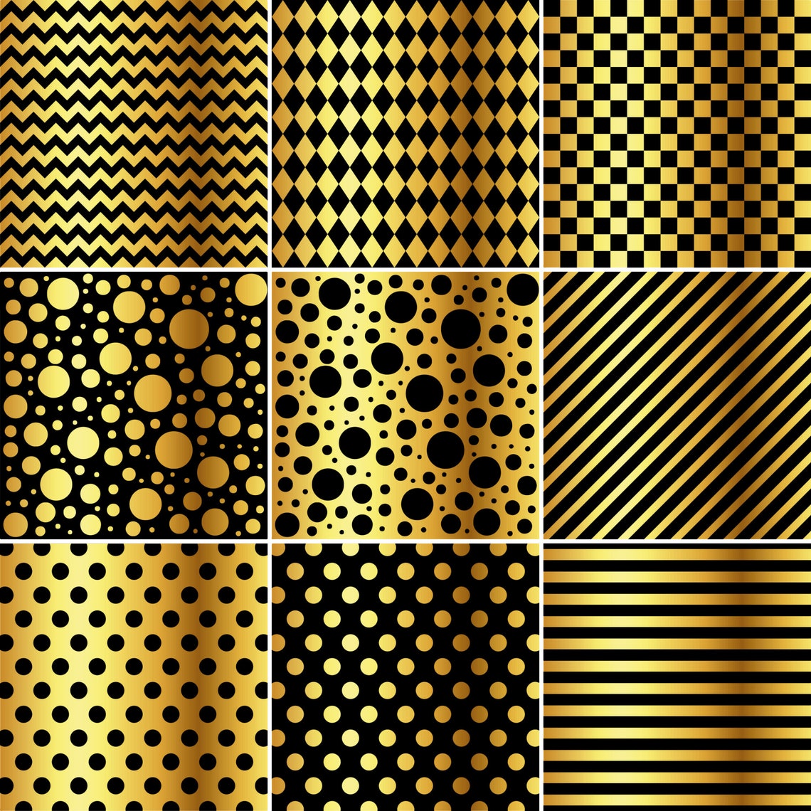 Black Gold Background Digital Papers Gold Foil Digital - Etsy