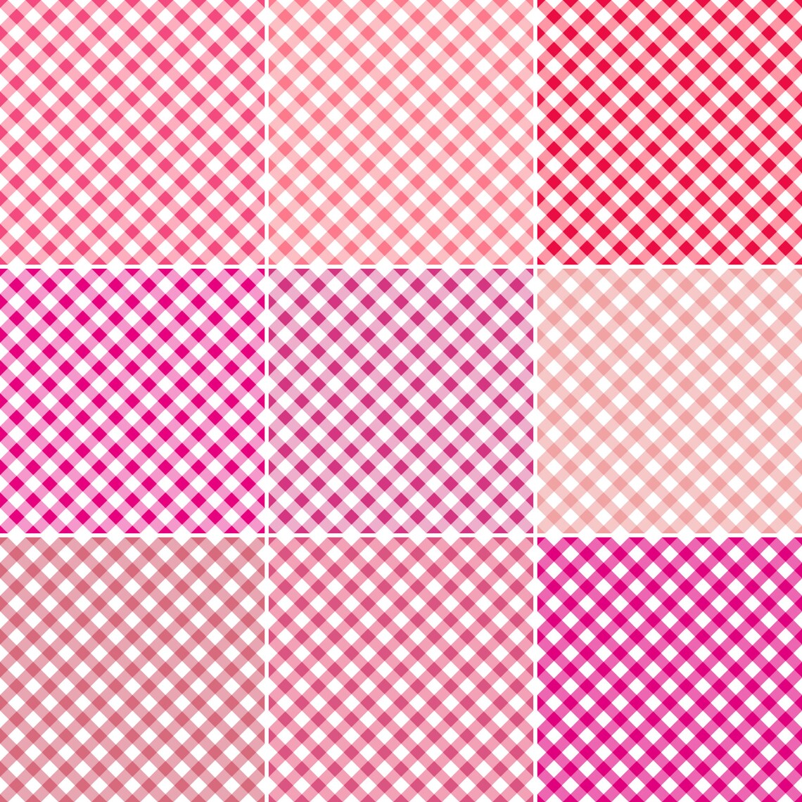 Pink Gingham Background Digital Papers Pink Gingham Digital Scrapbook ...