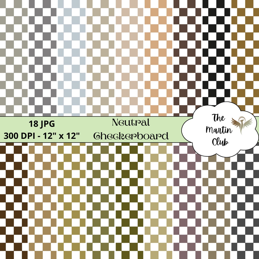 Neutral Checkered Background Checks Digital Papers Checkers - Etsy