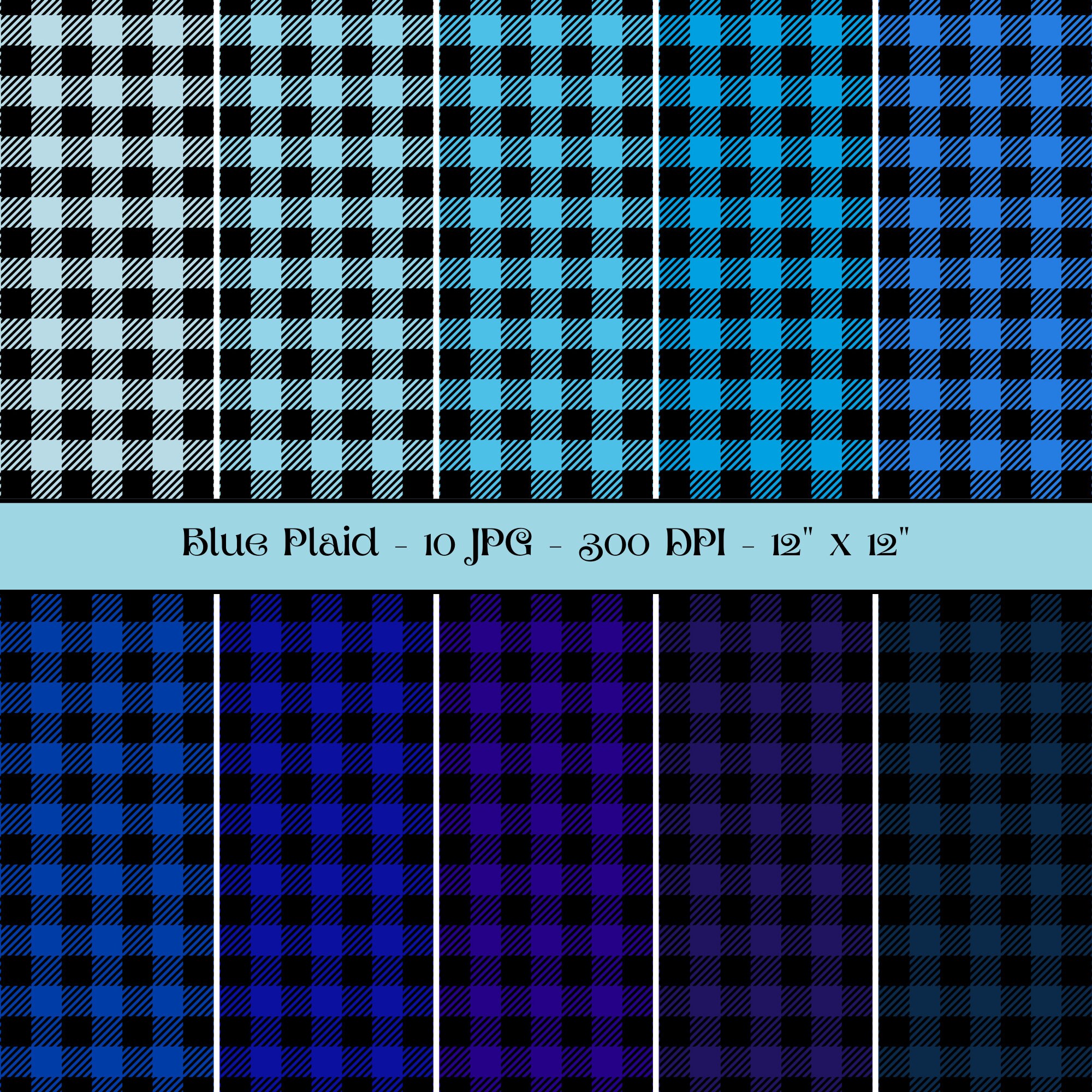 Blue Plaid Background Digital Papers Blue Buffalo Digital - Etsy