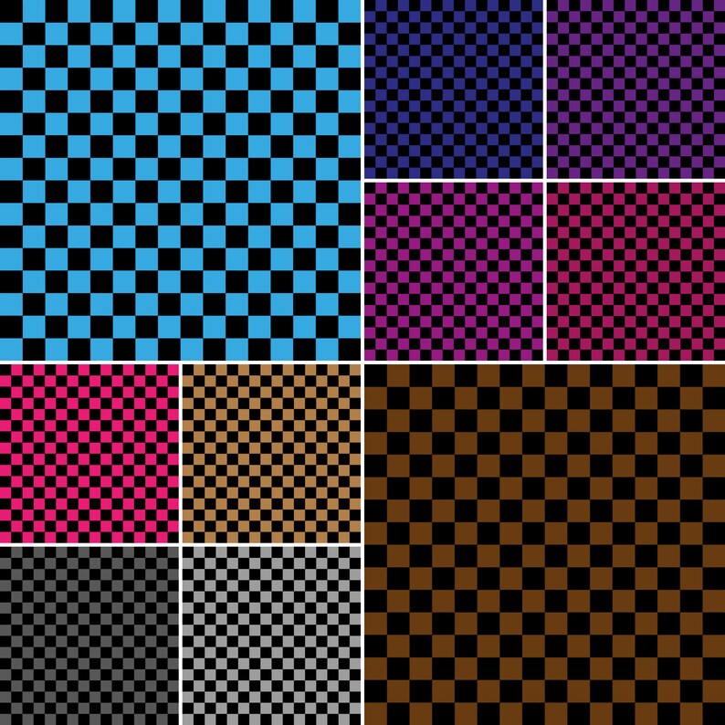 Checkered Background Digital Papers Rainbow Black Checkers Digital ...