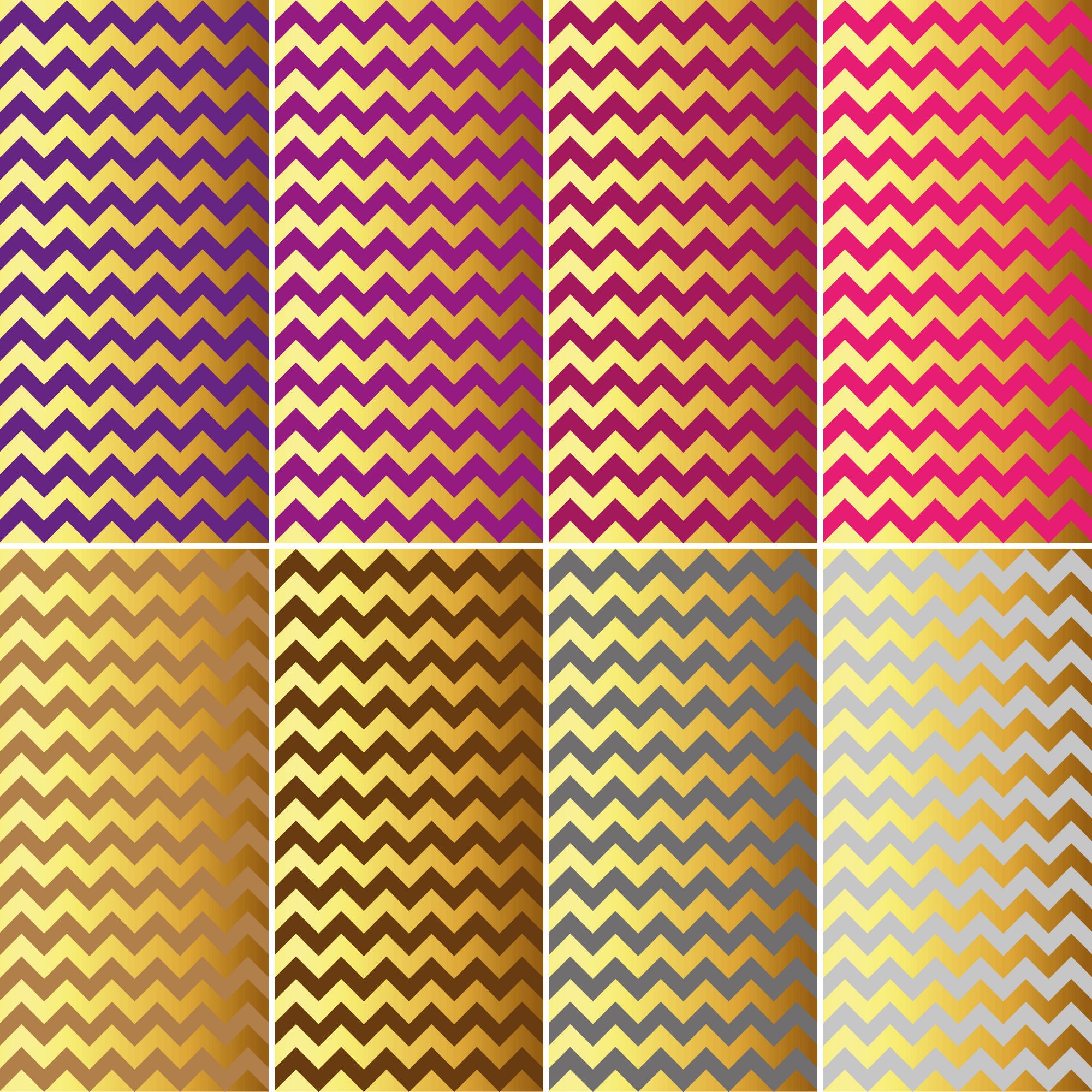 Golden Chevron Digital Paper Background Rainbow Chevron - Etsy