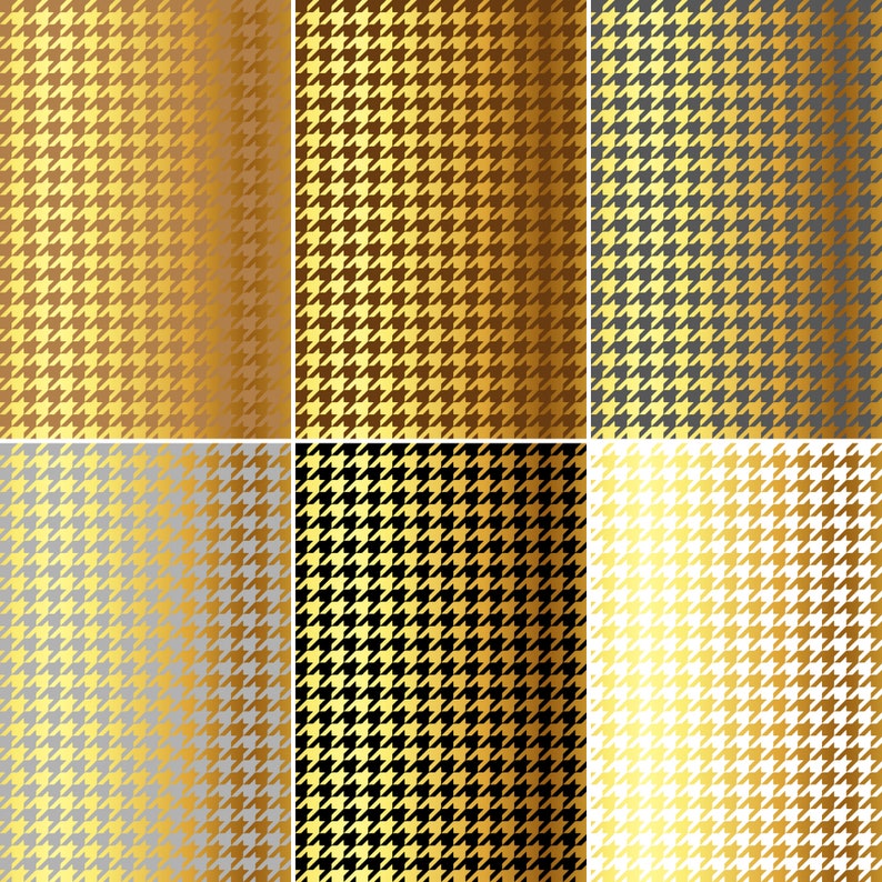 Golden Houndstooth Background Digital Papers Gold Rainbow Houndstooth ...
