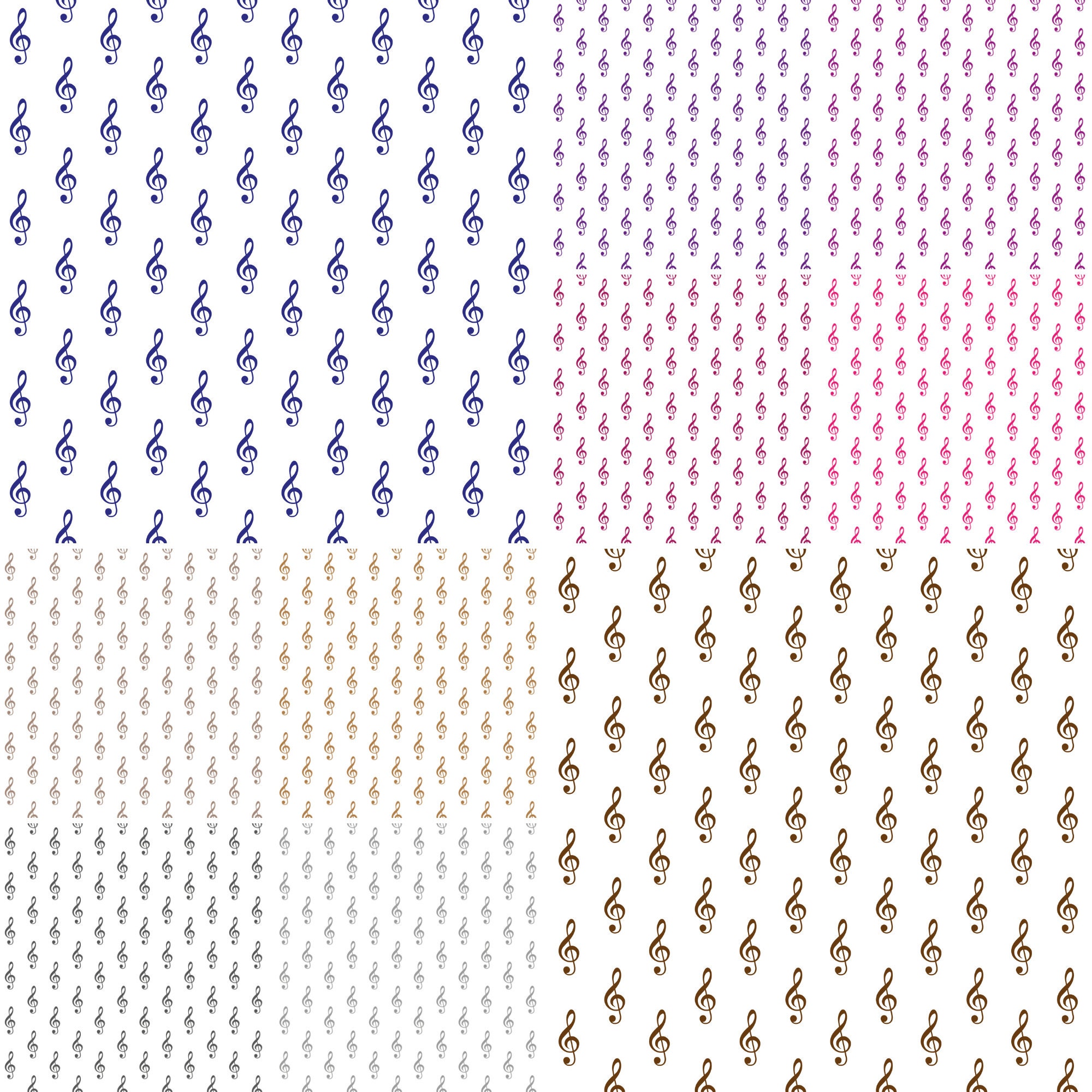 Treble Clef Background Digital Papers Music Scrapbook Pattern - Digital ...