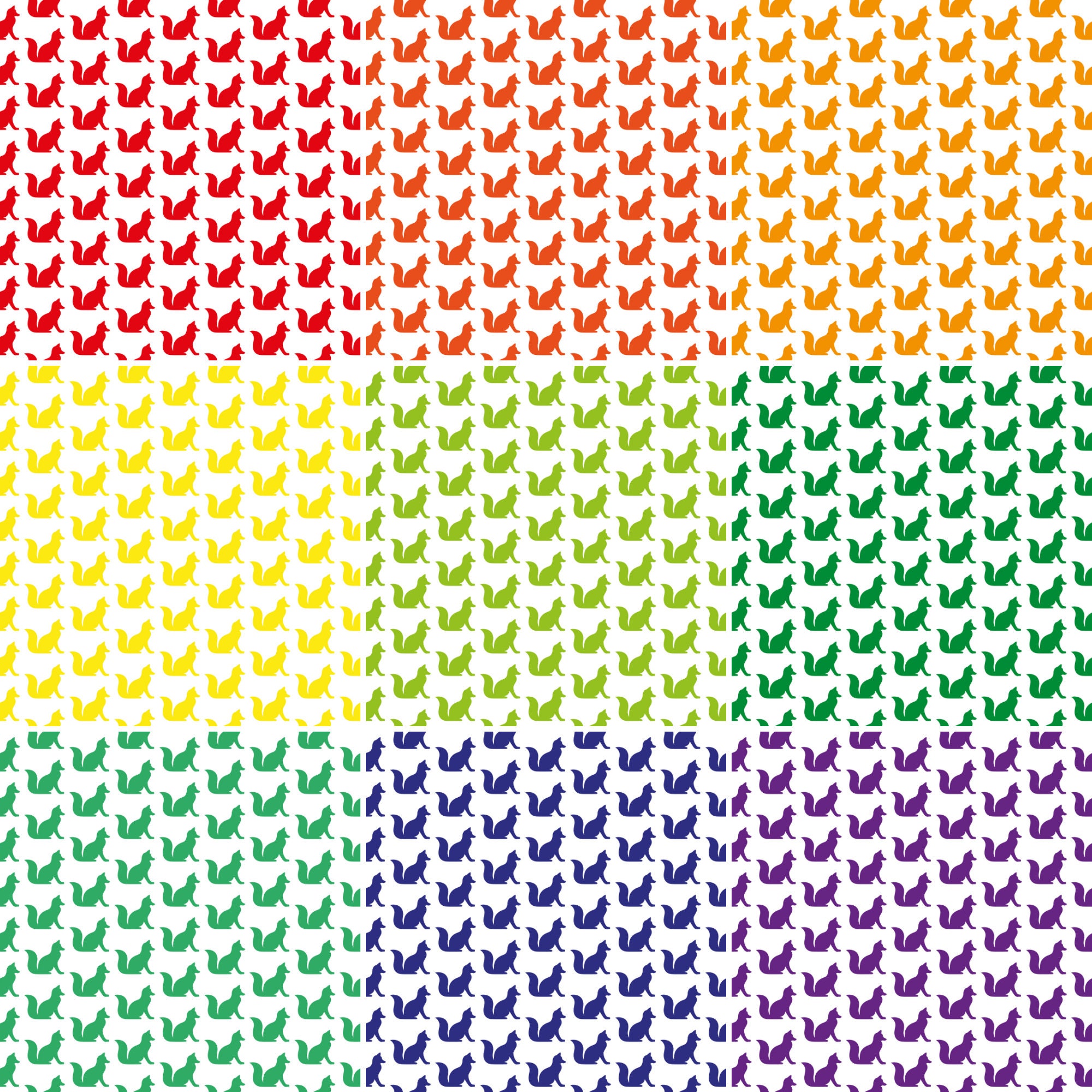 Rainbow Foxes Background Digital Papers Rainbow White Fox Scrapbook ...