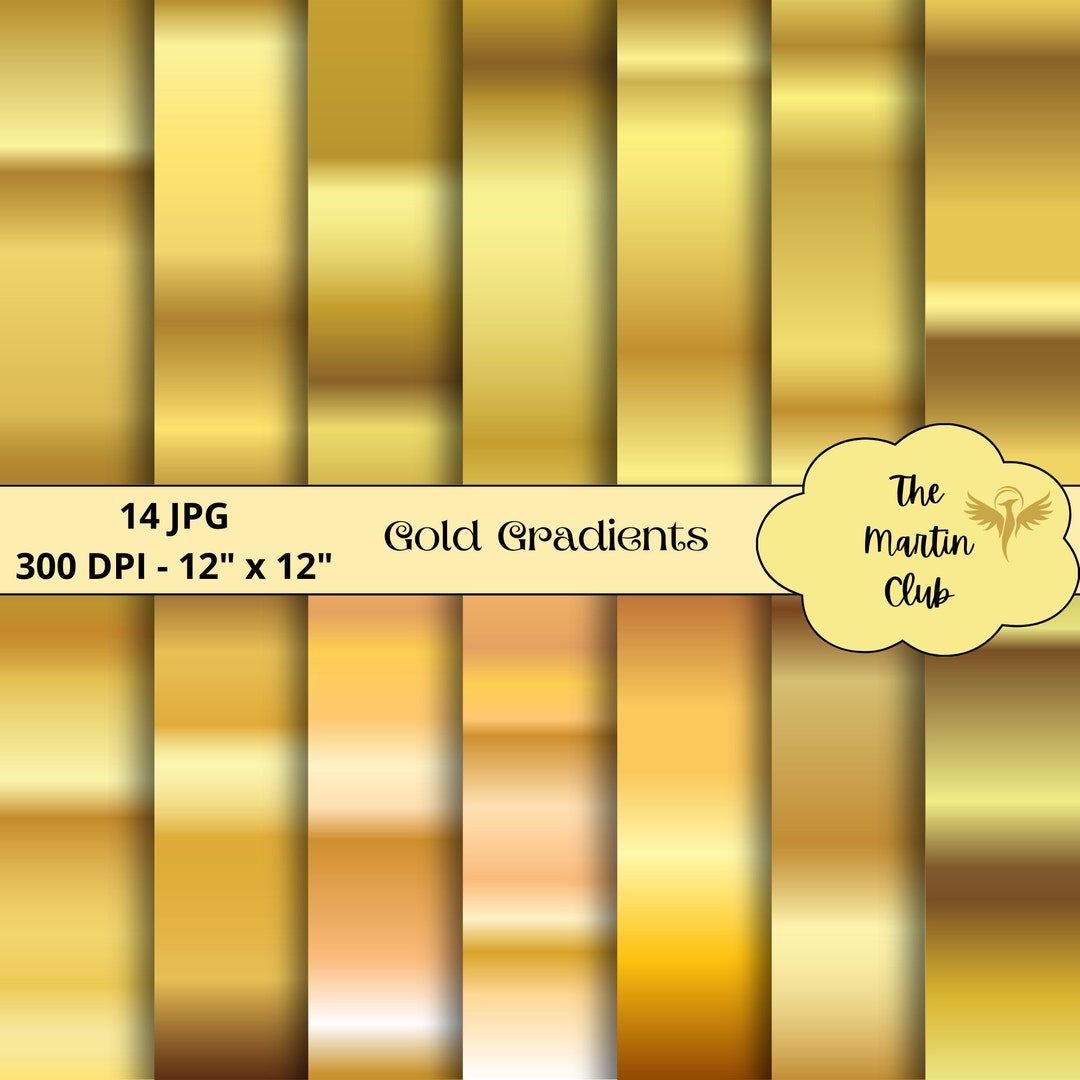 Gold Gradients Background Digital Papers Gold Foil Scrapbook Paper ...