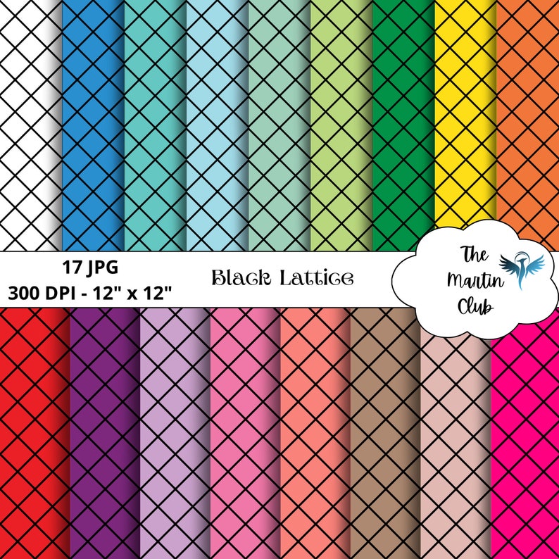 Black Lattice Background Digital Papers Black Diagonal Grid Digital ...