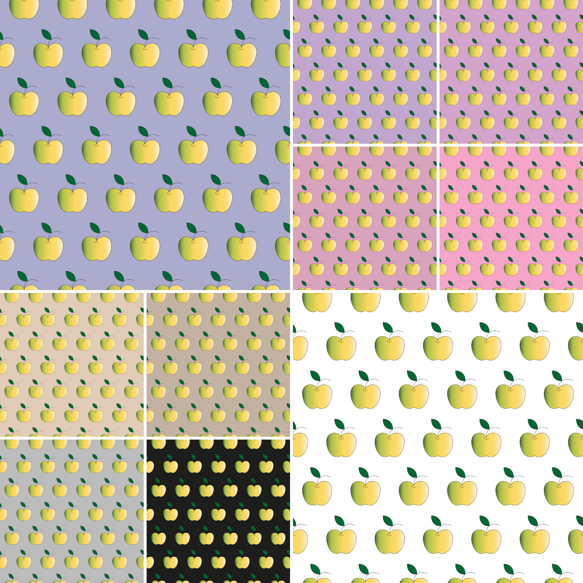 Apple Background Digital Papers Green Yellow Apples Scrapbook Paper ...