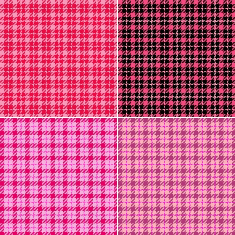 Pink Buffalo Plaid Background Digital Papers Pink Buffalo Digital ...