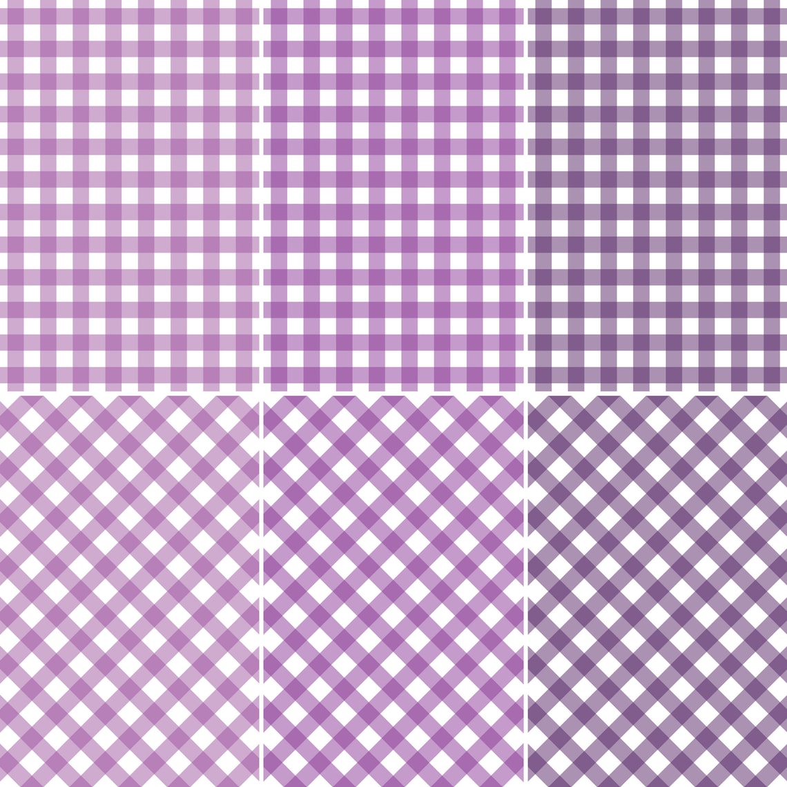 Purple Gingham Background Digital Papers Purple Violet Gingham Digital ...