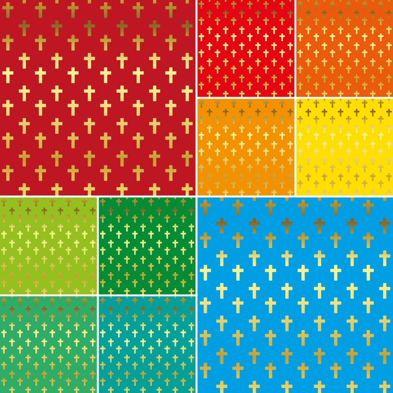 Golden Crosses Symbol Background Digital Papers Gold Crosses Scrapbook ...