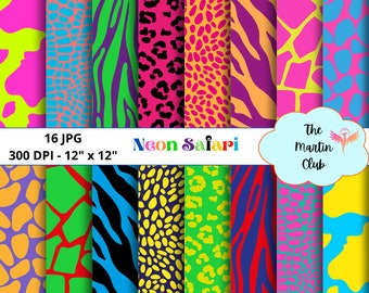 Safari Digital Papers Animal Skin Pattern Scrapbook Paper - Digital ...