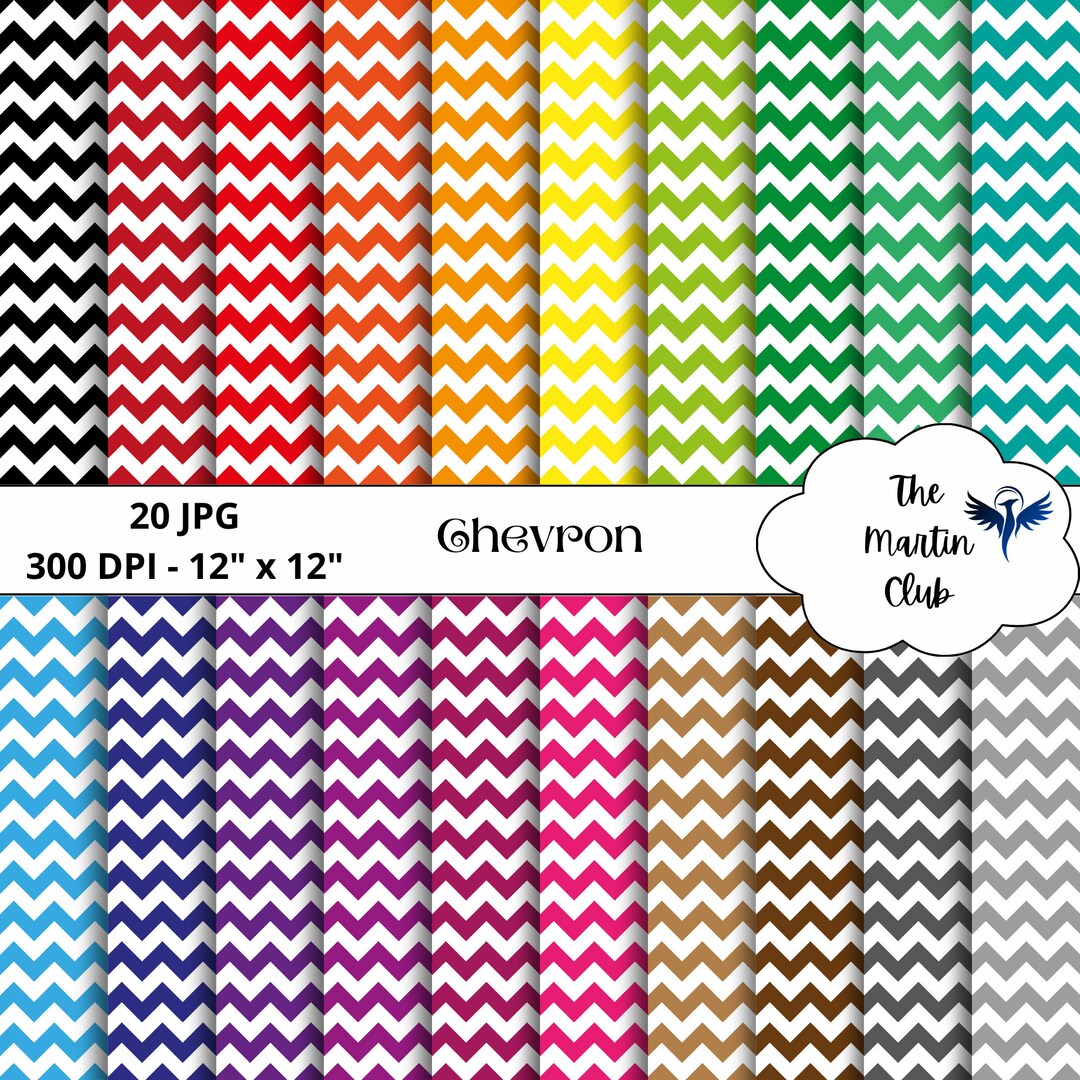Chevron Digital Paper Background Rainbow Chevron Scrapbook Paper ...