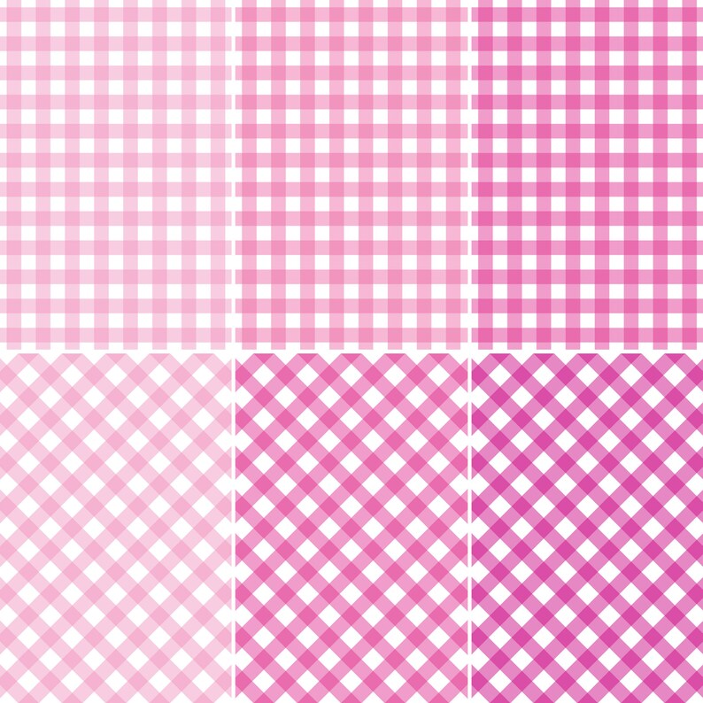 Pink Gingham Background Digital Papers Pink Gingham Digital Scrapbook ...