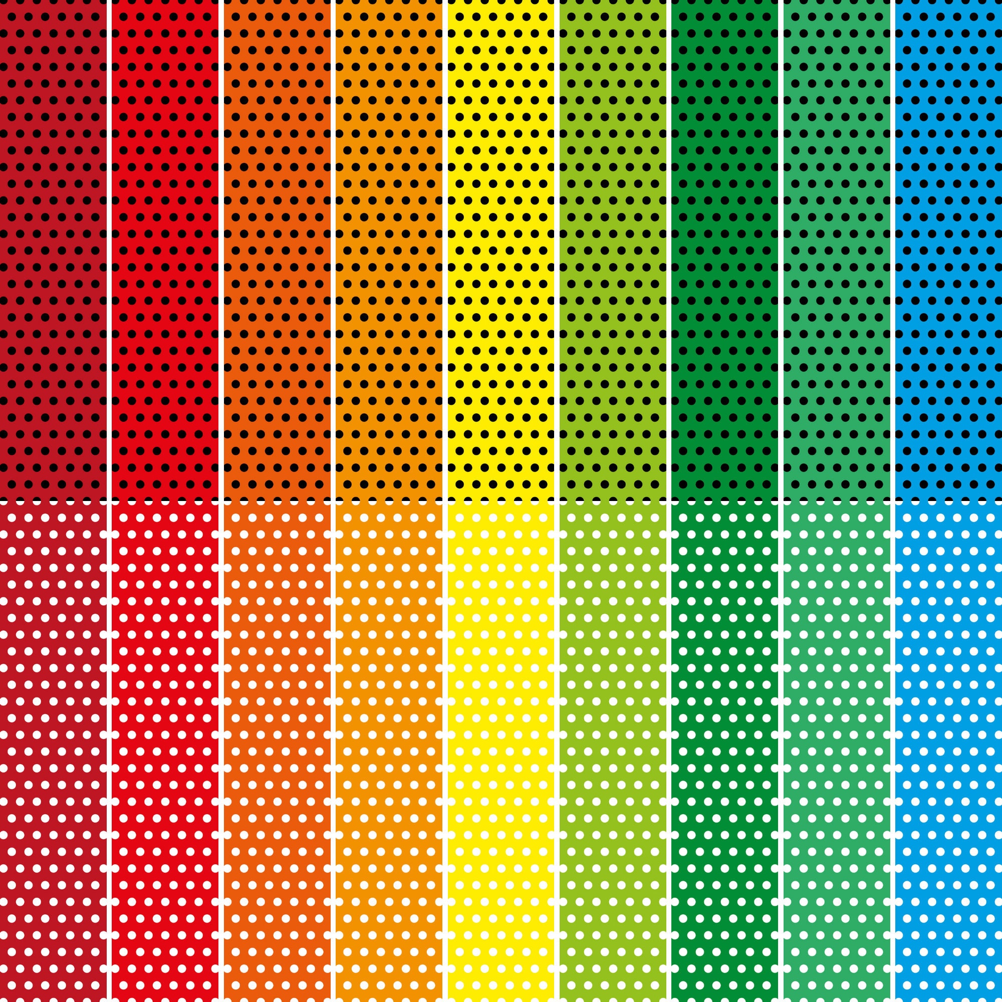Mini Polka Dot Background Digital Papers Mini Rainbow Black White Polka ...