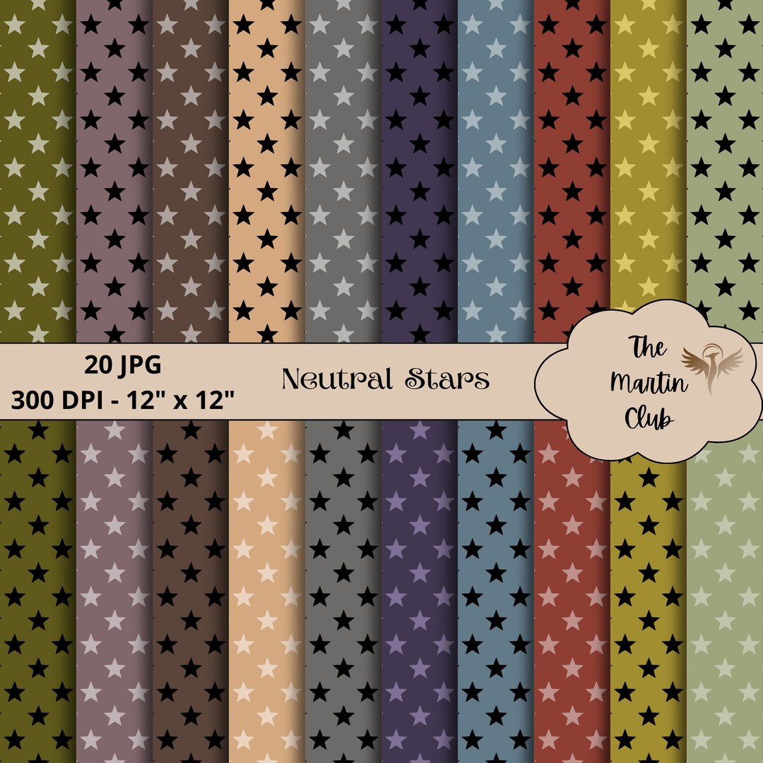 Neutral Stars Background Digital Papers Neutral Color Stars Scrapbook ...