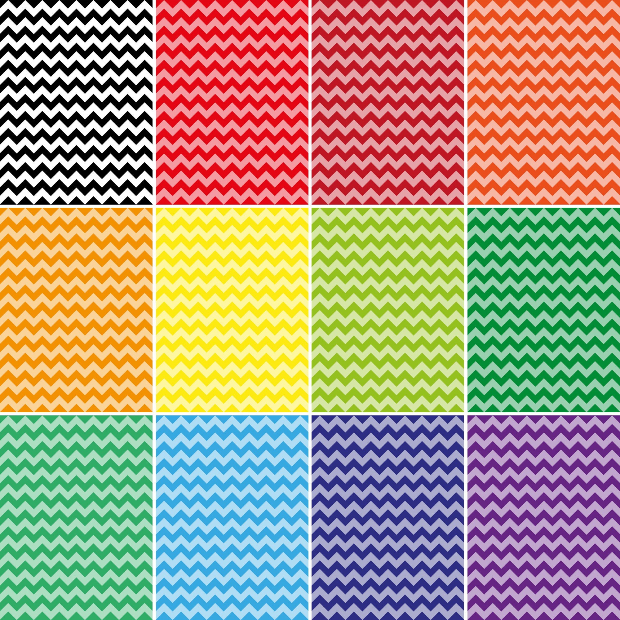 Tinted Chevron Digital Paper Background Rainbow Chevron Scrapbook Paper ...