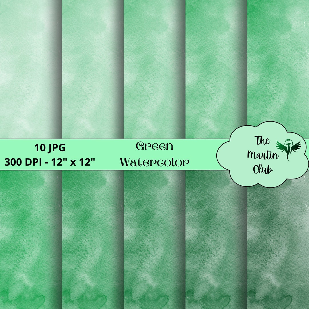 Green Watercolor Background Digital Papers Watercolor Texture Scrapbook ...
