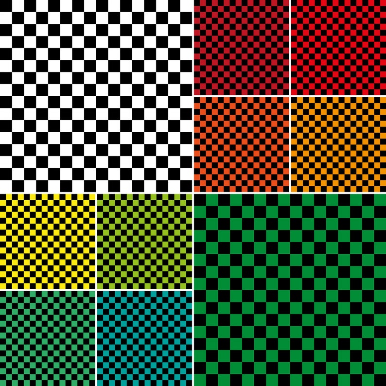 Checkered Background Digital Papers Rainbow Black Checkers Digital ...