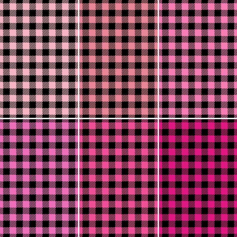 Pink Plaid Background Digital Papers Pink Buffalo Gingham Digital ...