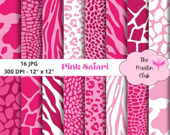 Safari Digital Papers Animal Skin Pattern Scrapbook Paper - Digital ...