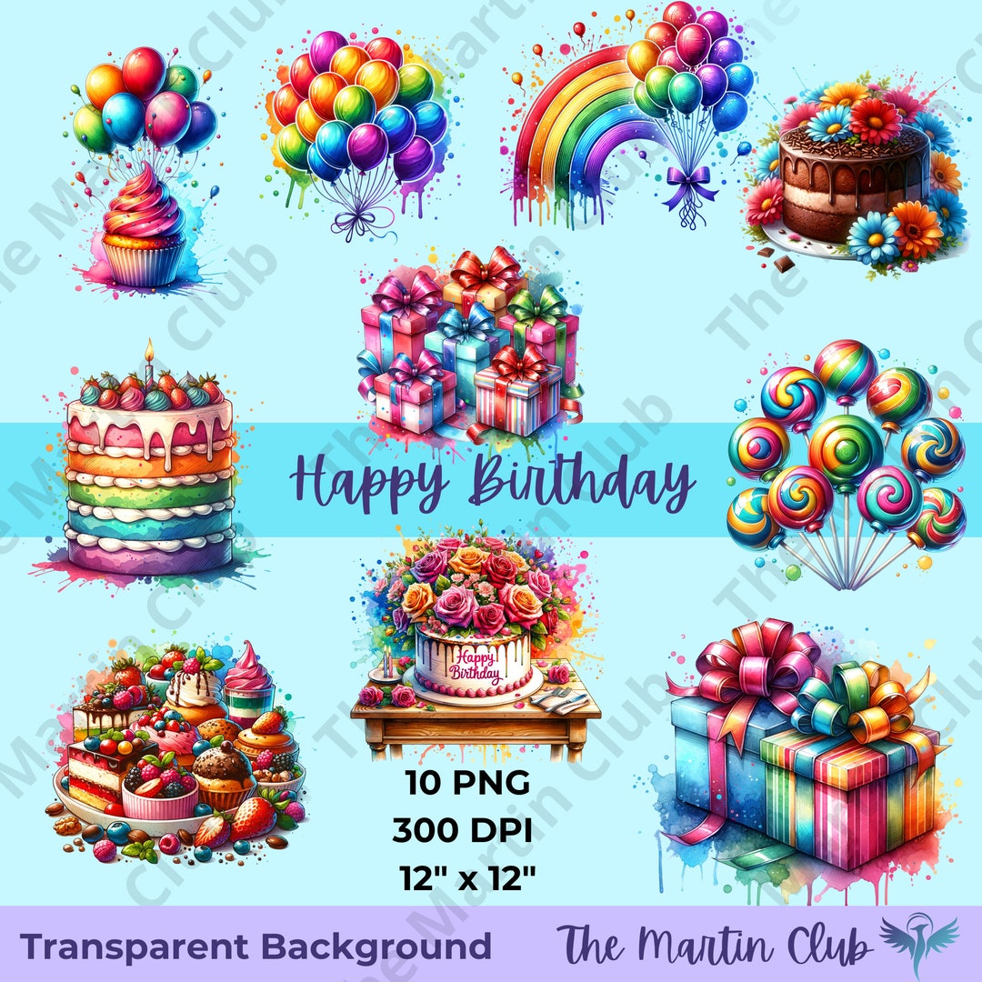 Happy Birthday Clip Art Party Clip Art PNG Transparent Background ...
