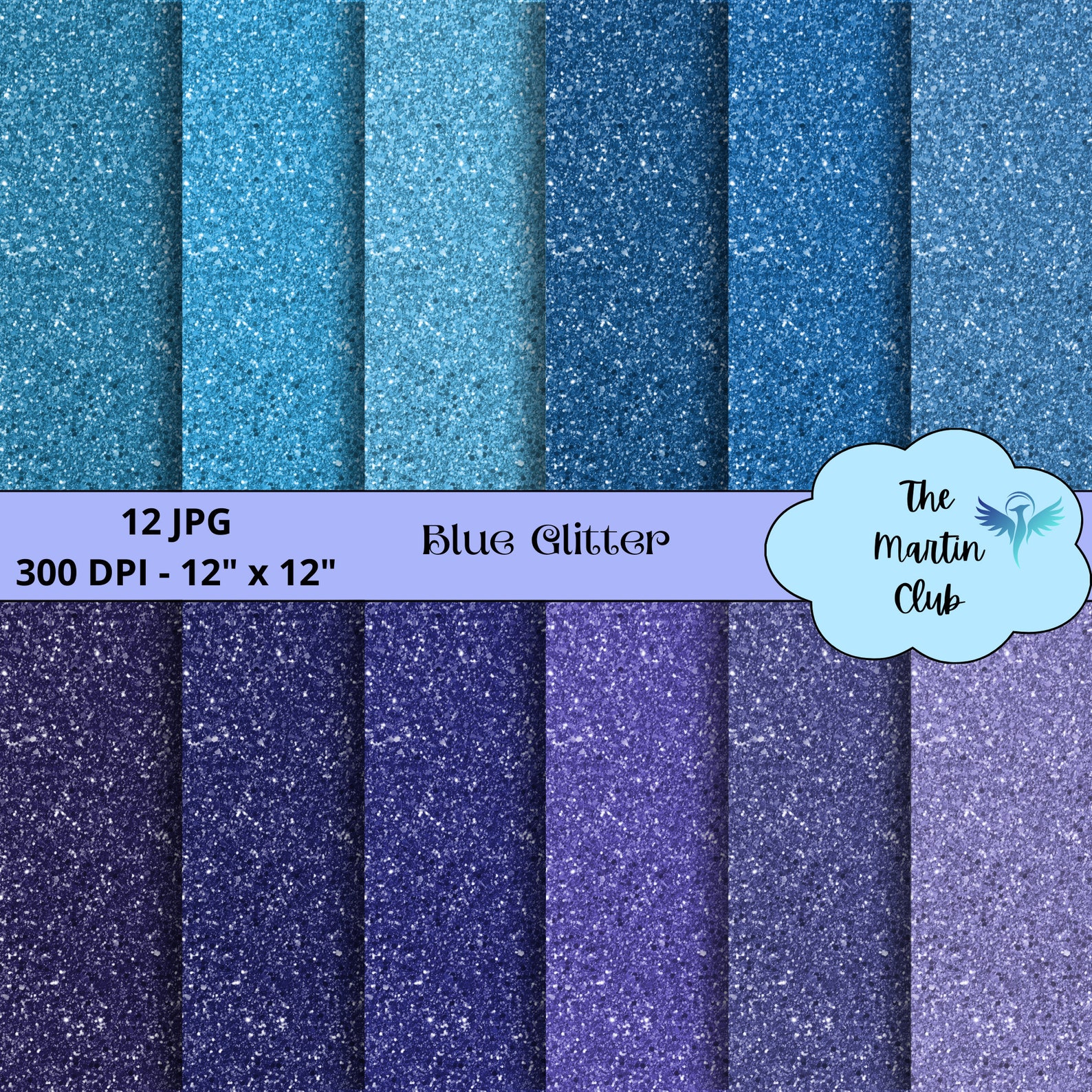 Blue Glitter Background Digital Papers Blue Glitter Digital Paper ...